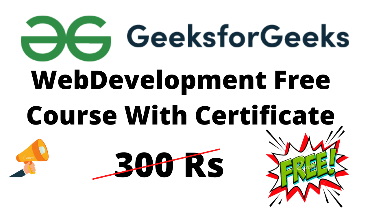 GFG Web Development Free Course With Certificate