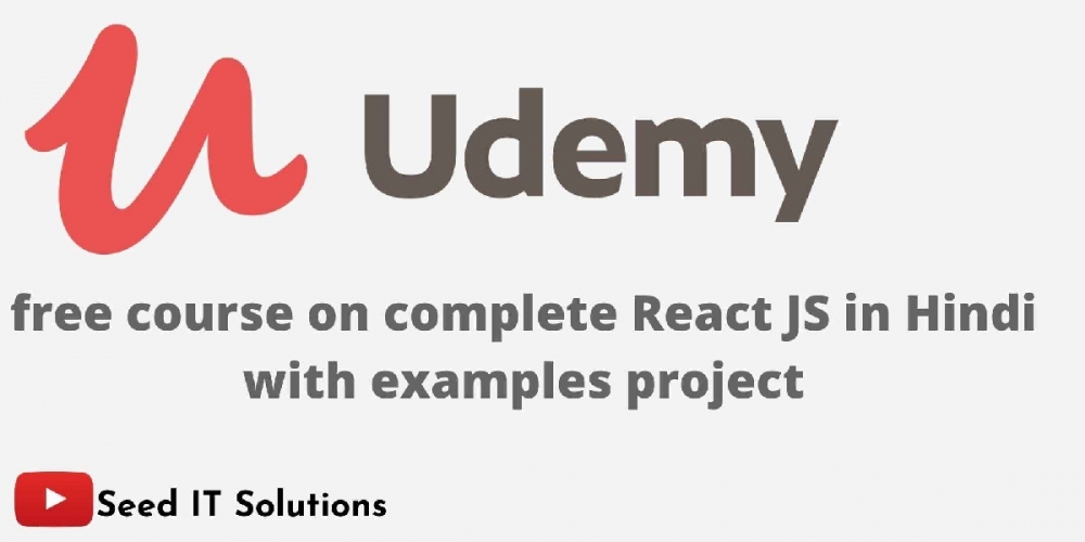 udemy offers free course on complete React JS in Hindi with examples project