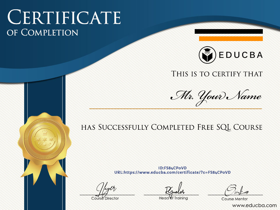 Educba SQL and Relational Databases Certification
